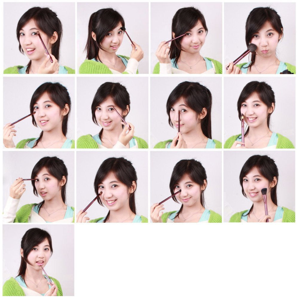 Urban Escape Studio Quality 13 Piece Natural Cosmetic Brush Set with c ...