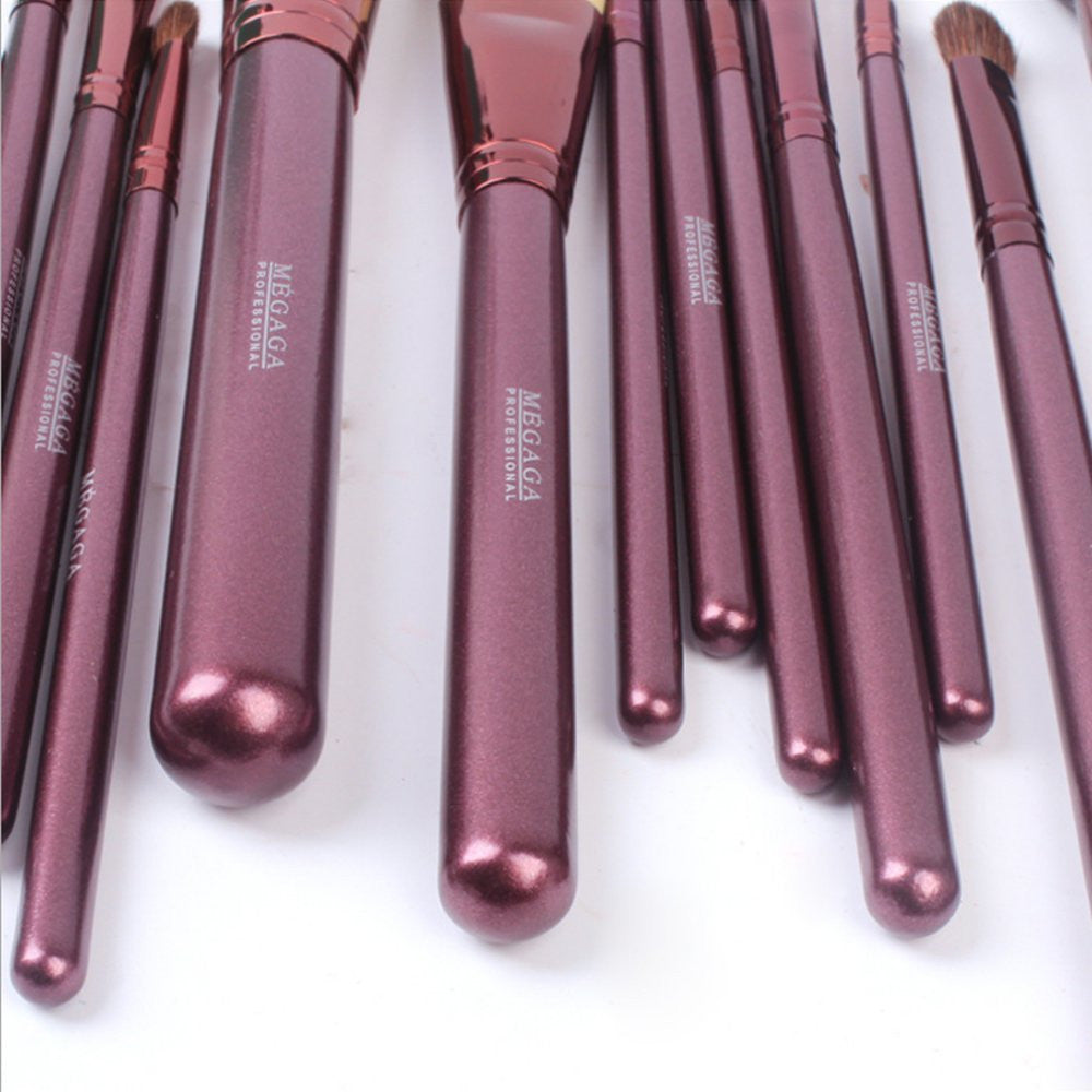 Urban Escape Studio Quality 13 Piece Natural Cosmetic Brush Set with c ...