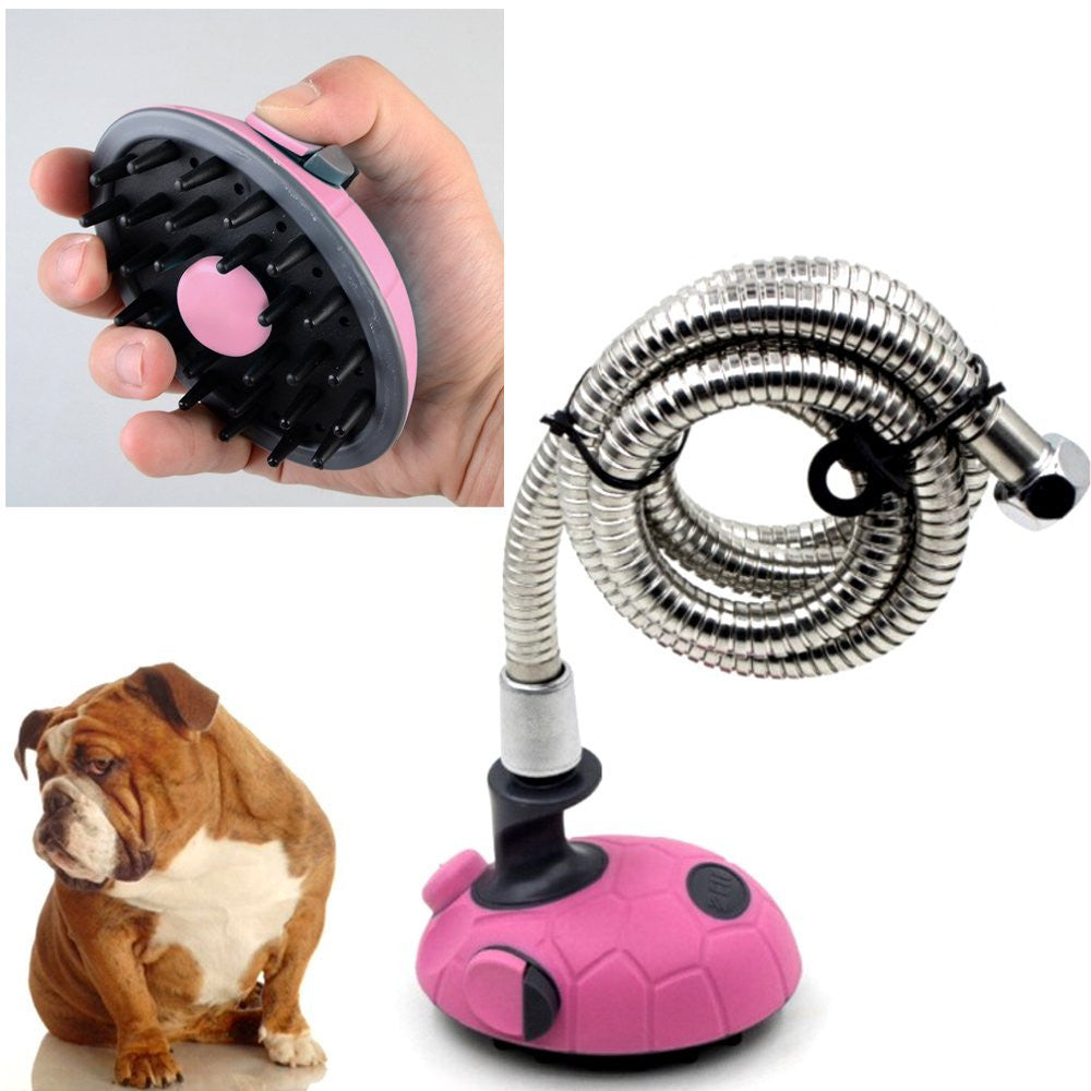 Paw Essentials Handheld Pet Scrub Shower Brush Kit (2 Color Options ...