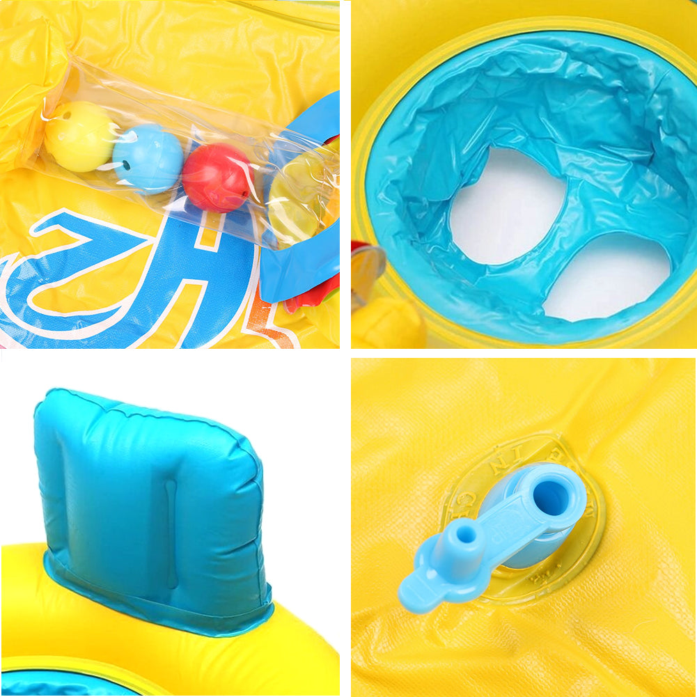 GrowRight Inflatable Mother and Baby Pool Float Swimming Ring Swim Toy ...